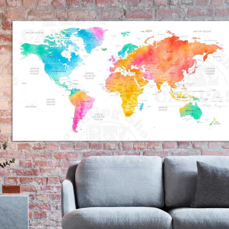 Abstract World Map - Etsy