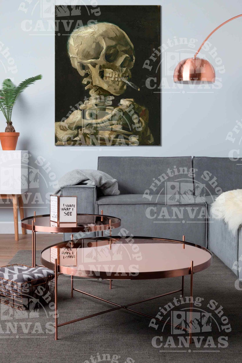 Vincent Van Gogh Art Print on Canvas Skull of a Skeleton With - Etsy