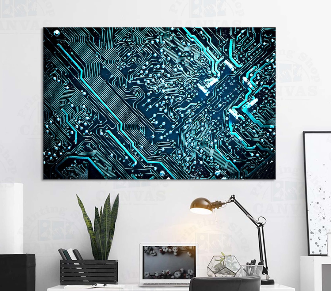 Motherboard Canvas Print Circuit Board Large Wall Art Computer Science ...