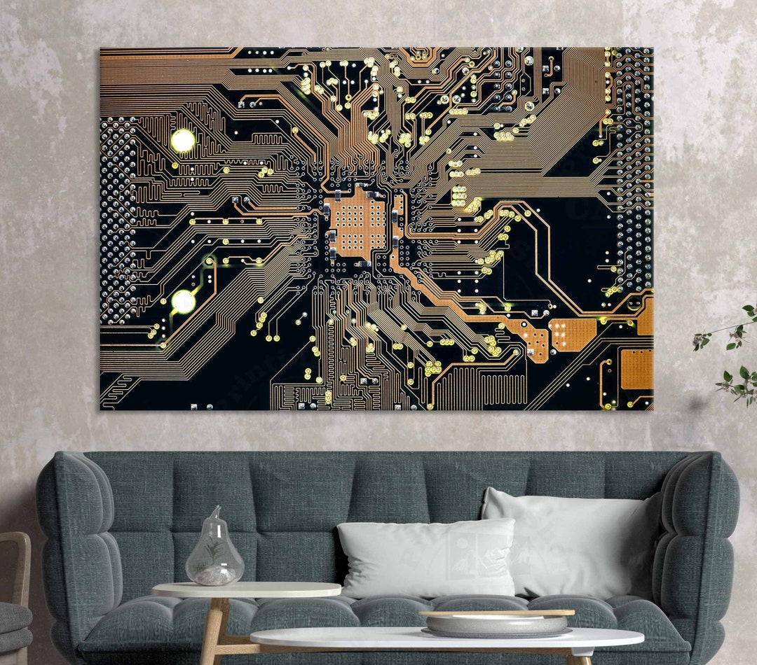 Electronics Chip Wall Decor Art Huge Wall Art Engineer Technology Gift ...
