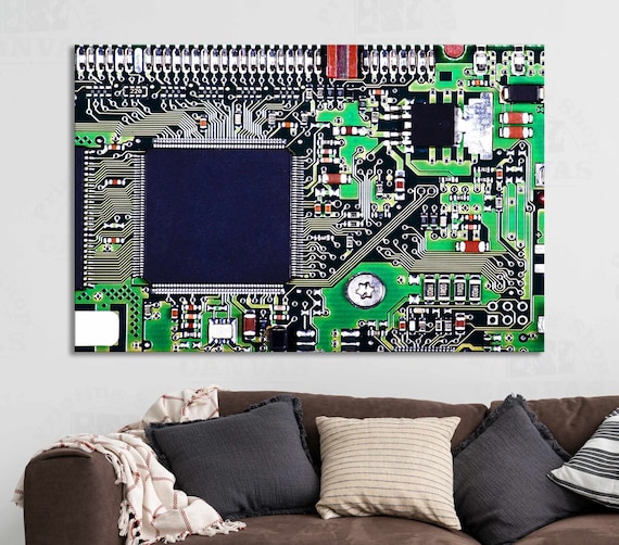 Motherboard Canvas or Paper Print Circuit Board Large Wall Art - Etsy