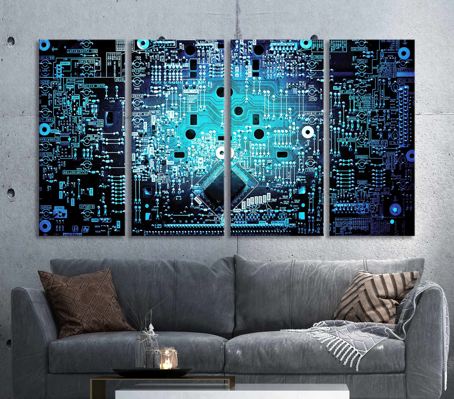 Motherboard Canvas or Paper Print Circuit Board Large Wall Art Computer ...