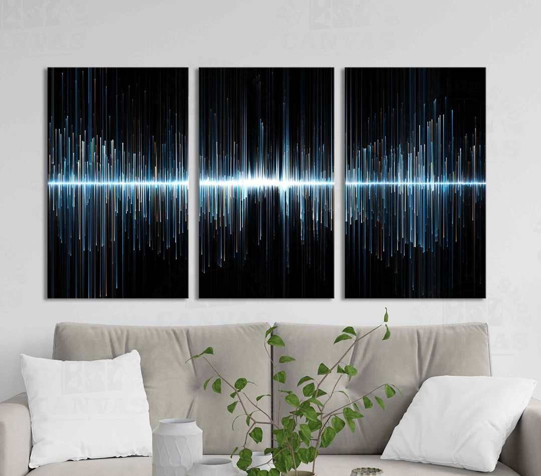 Sound Waves Canvas Print Soundwave Art Voice Recording Home Decor Audio ...