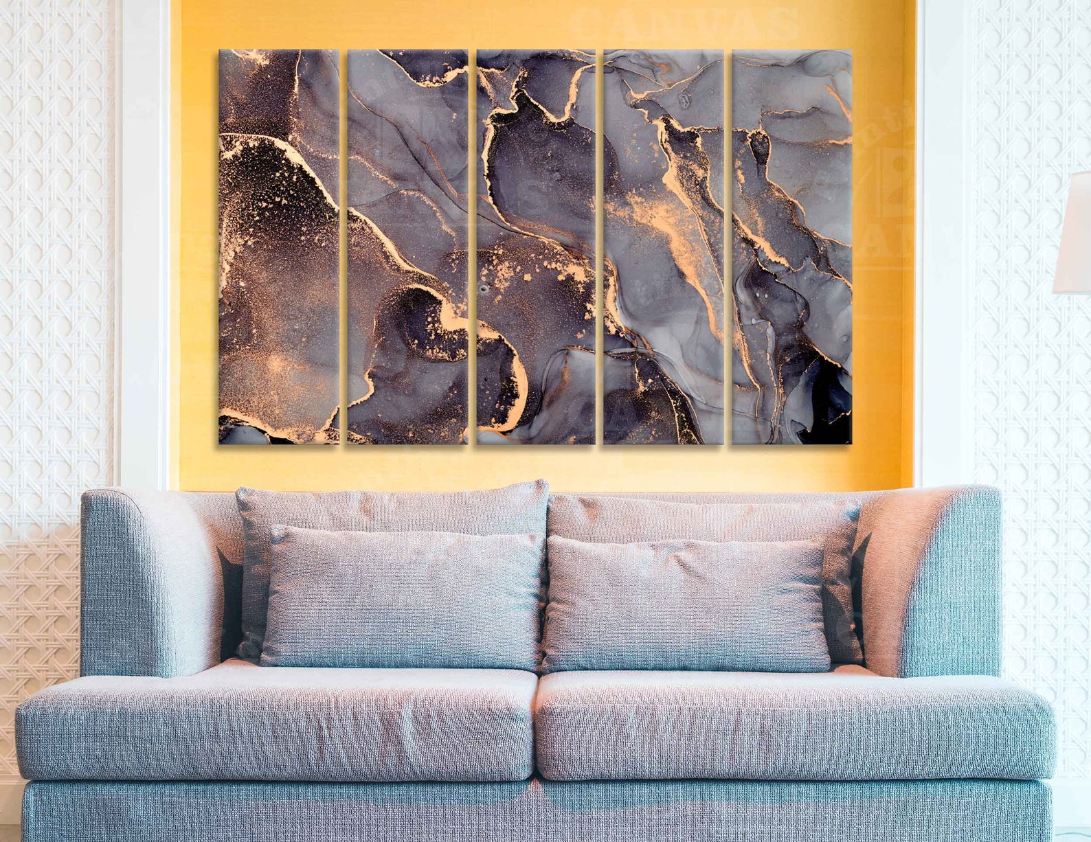 Gold and Gray print Modern Abstract fluid Art Print Gold | Etsy
