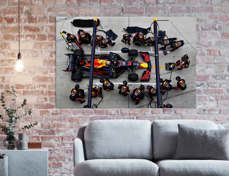 Racing Redbull Car Print on Canvas Supercar Wall Decor Formula 1 Poster ...
