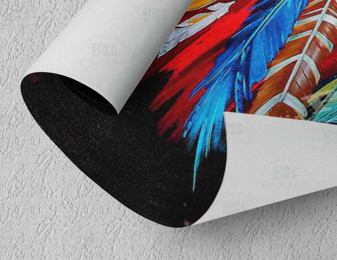 American Indian Colorful Print Native American Woman Canvas | Etsy