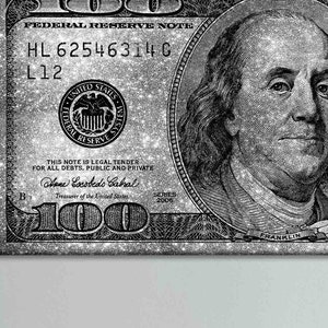 100 Dollars Bill Canvas Print Wall Art Classic 100 American Dollar ...