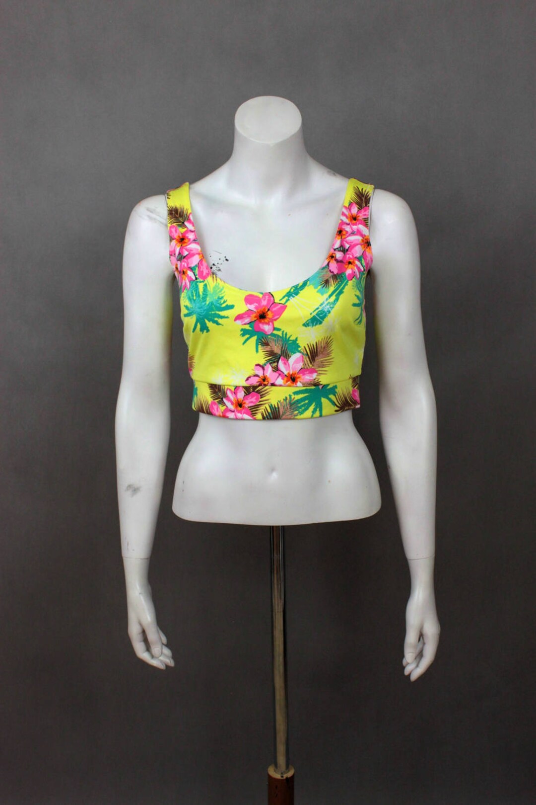 Festival Crop Top Floral Pattern Retro Crop Top Spring Crop Top Tropics ...