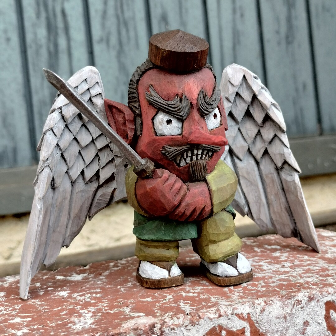 Tengu Yokai Toy Woodcarving - Etsy