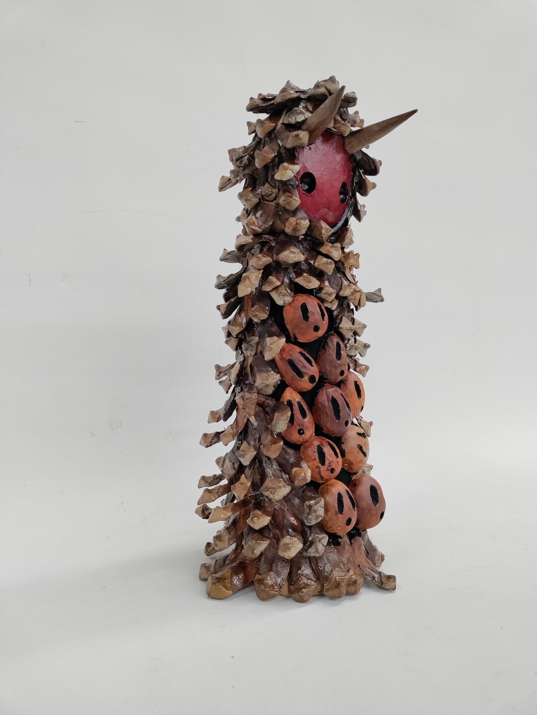 Pine Cone Demon Woodcarving - Etsy