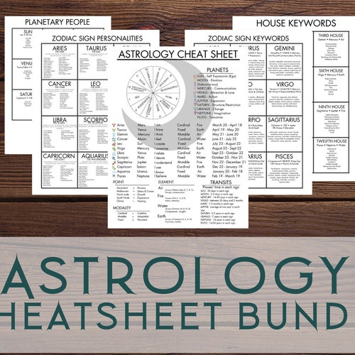Astrology Cheatsheet Bundle Etsy