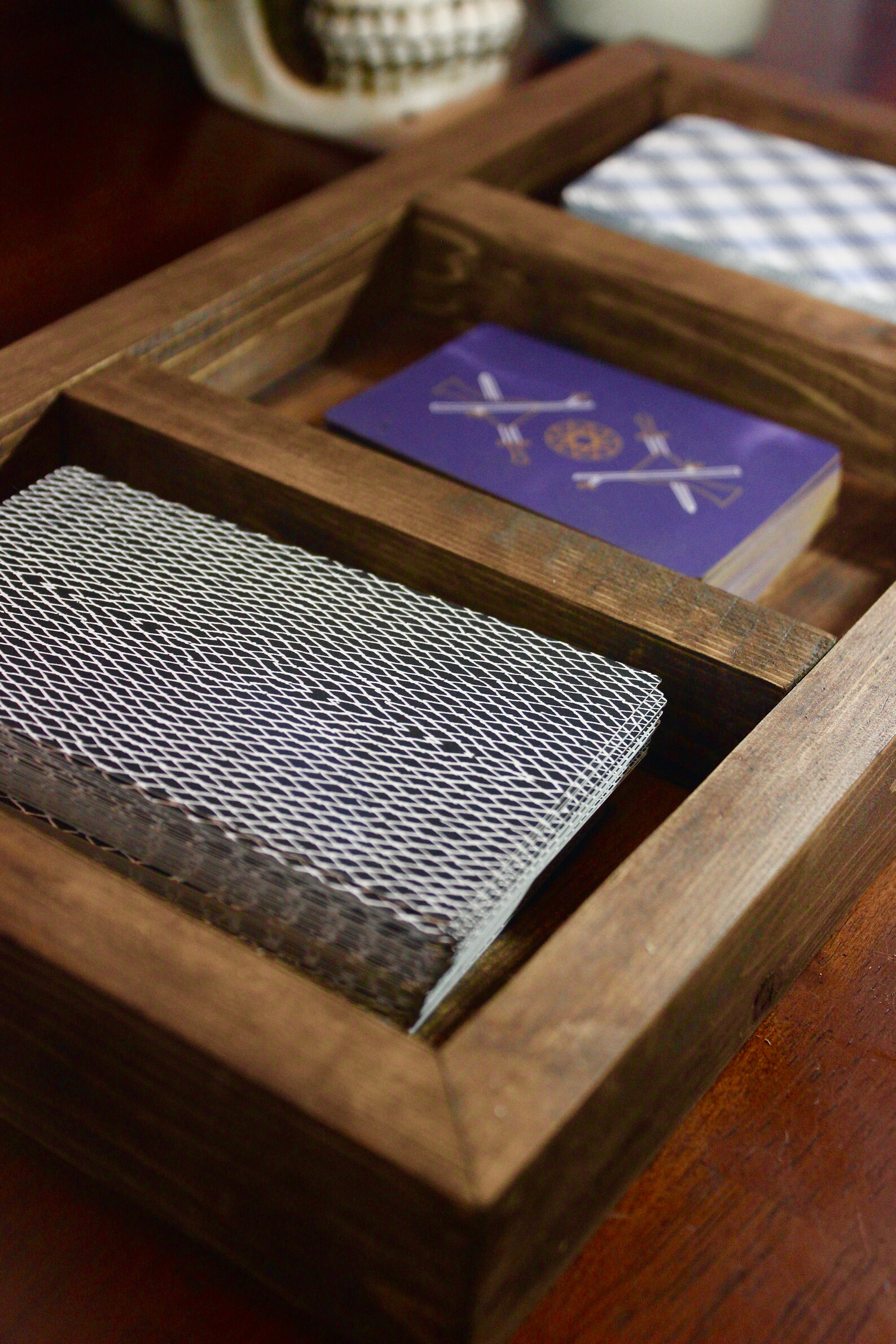 Three Compartment Tarot and Oracle Card Tray Crystal Storage | Etsy