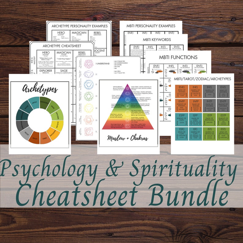 Psychology & Spirituality Cheatsheet Bundle | Etsy