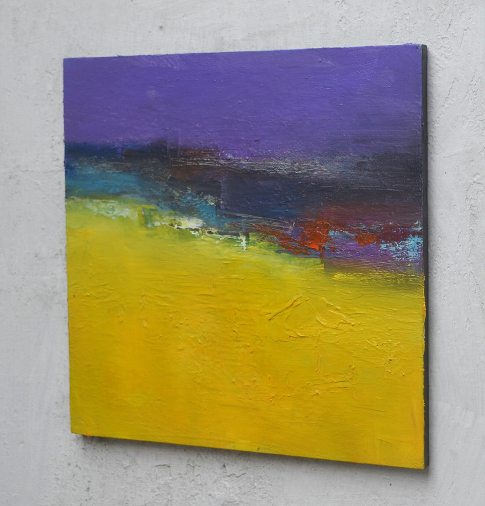 Blue Yellow Purple Abstract Abstract Painting Wall Art Home - Etsy