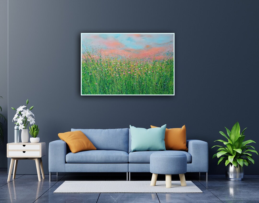Impressionist Landscape Garden Flower Pollock Style Painting Abstract ...