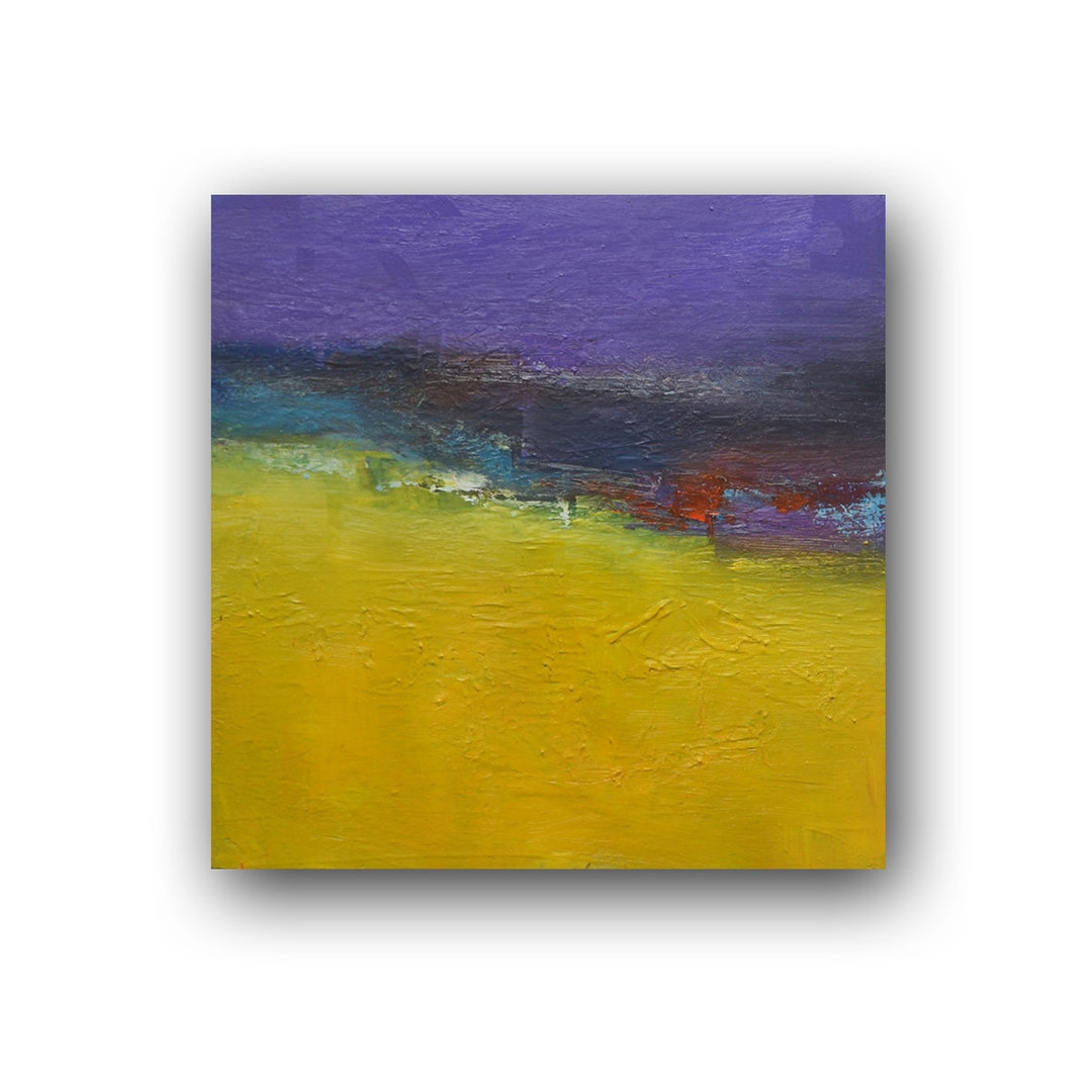 Blue Yellow Purple Abstract Abstract Painting Wall Art Home - Etsy