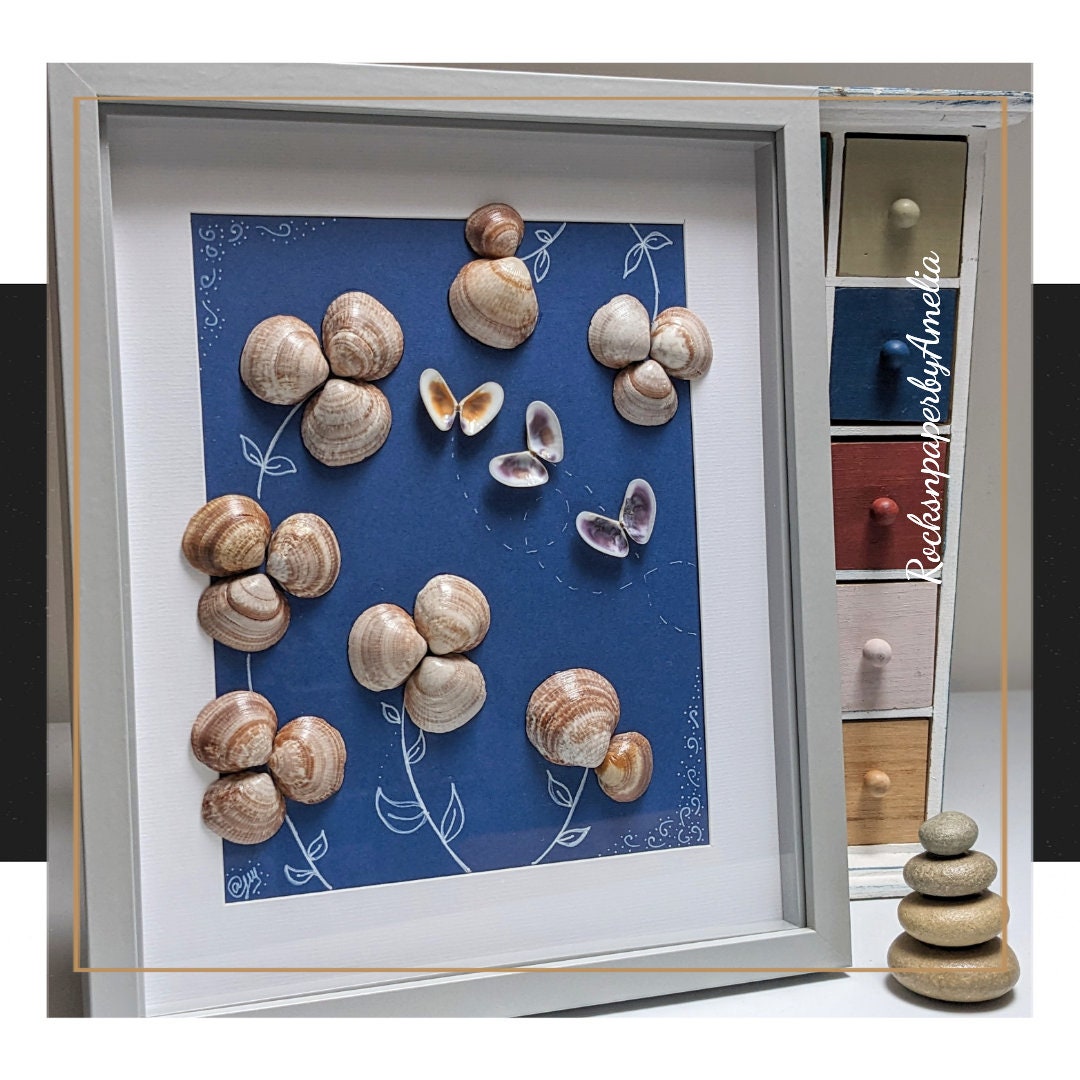 Shell Garden - Sea Shell Art. Coastal, Beach Decor. Ocean Lovers. Wall ...