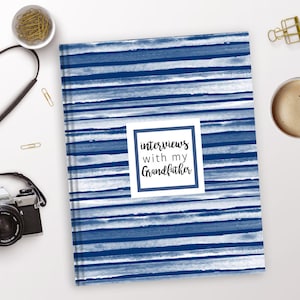 Navy Stripe Grandparents Memory Book | Legacy Book, Grandparents Book ...