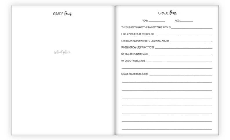 School Years Book Birthday Interview Book Bundle Baby Gift - Etsy