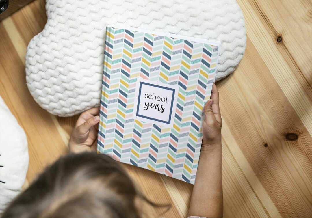 Chevron School Memory Book - Etsy