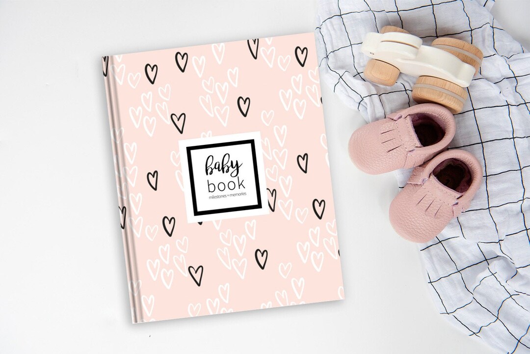 Pink Hearts Baby Book - Etsy
