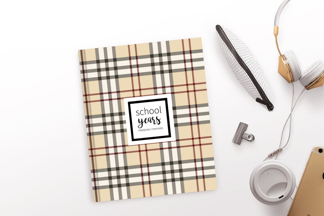 Plaid School Memory Book | School Album, Back to School, First Day of ...