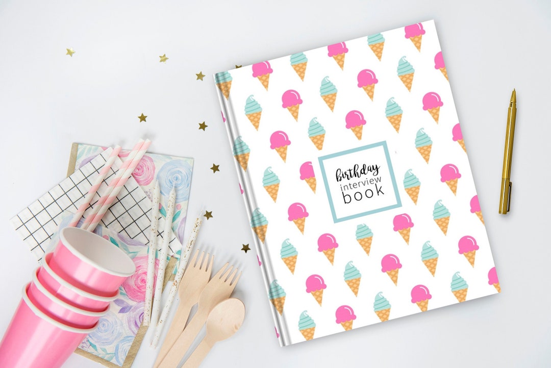 Ice Cream Cone Birthday Interview Book - Etsy