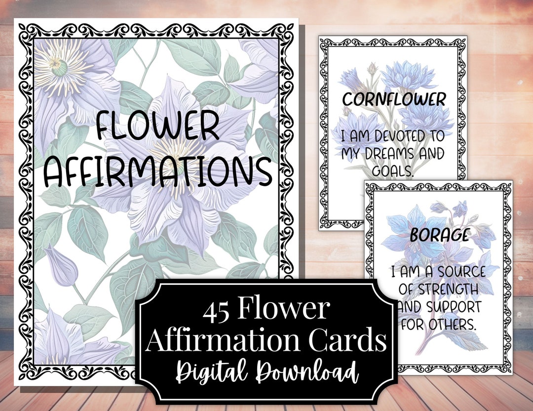 Flower Affirmation Cards, Daily Inspiration (digital Download) - Etsy