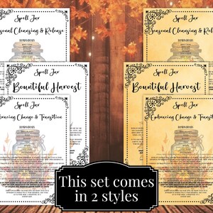 Autumn Spell Jar Bundle Printable Book of Shadows Pages Seasonal Magick ...