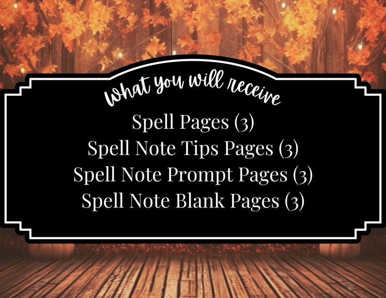 Autumn Spell Jar Bundle Printable Book of Shadows Pages Seasonal Magick ...