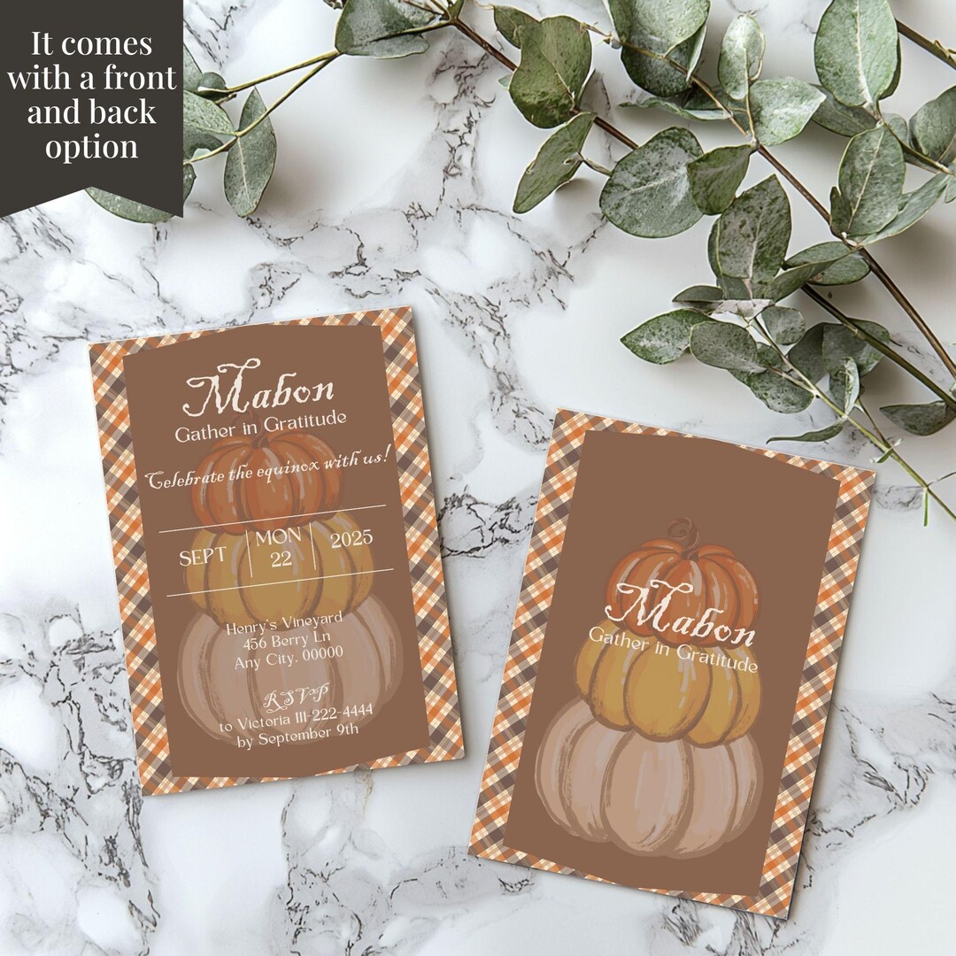 Editable Mabon Invitation: Autumn Equinox Canva Template (digital ...