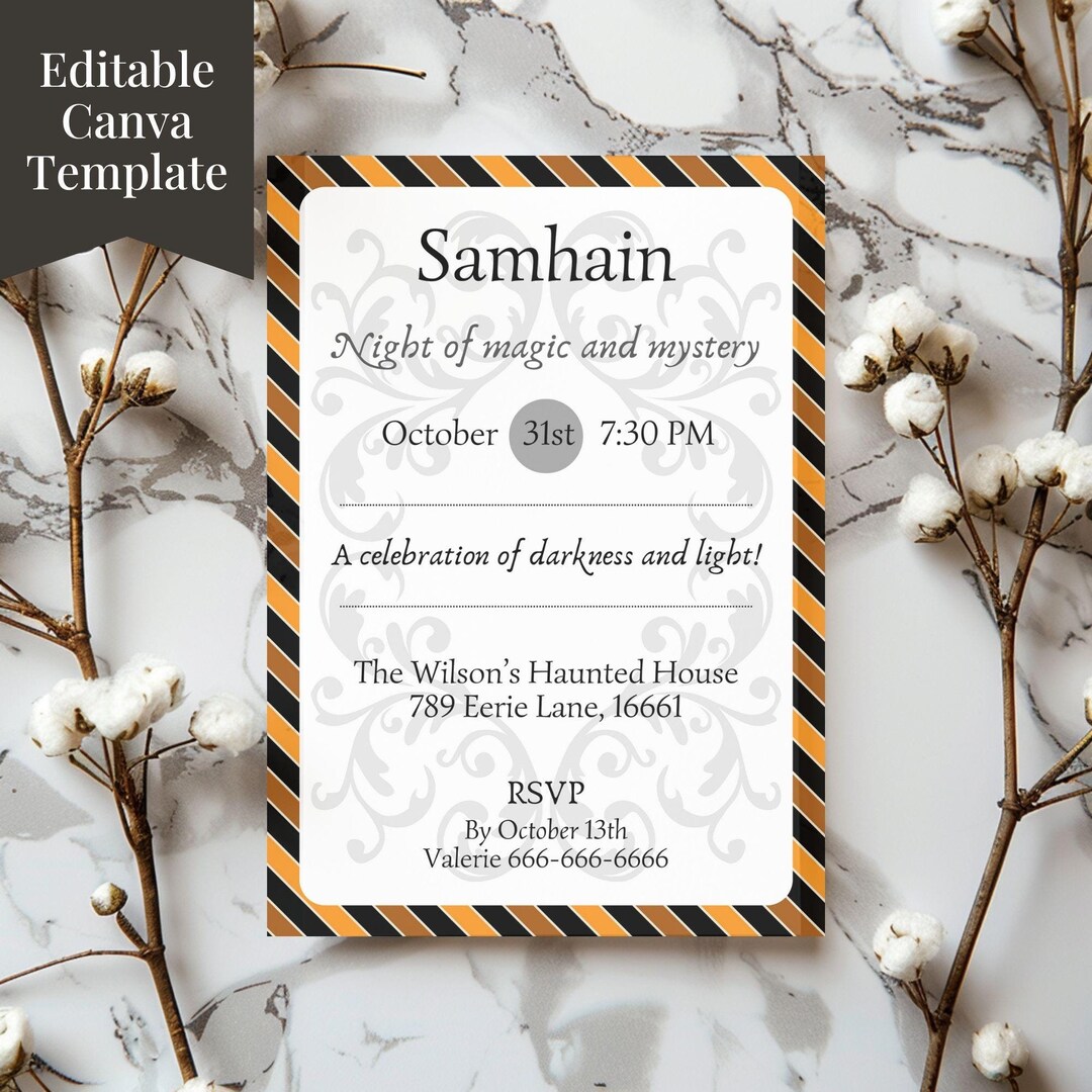 Samhain Invitation Template, Customizable Pagan Sabbat (digital ...