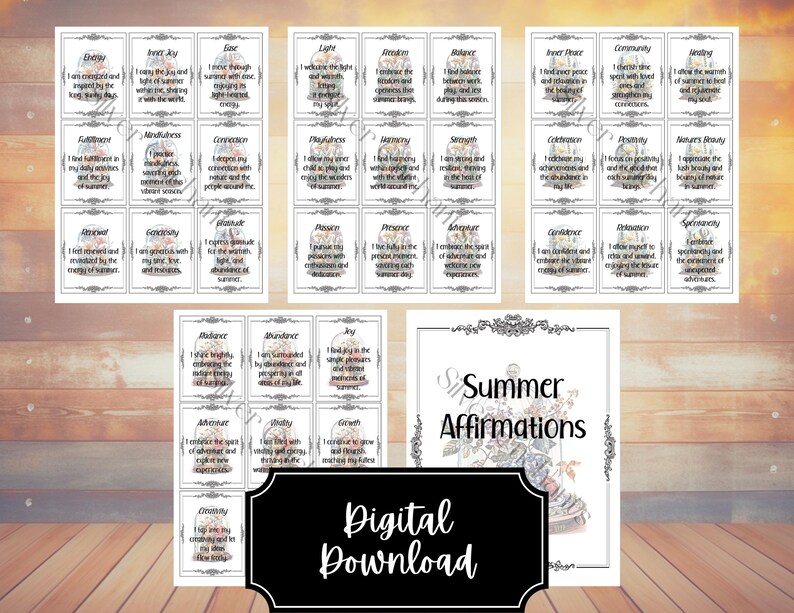 Seasonal Affirmation Card Printable Bundle (digital Download) - Etsy