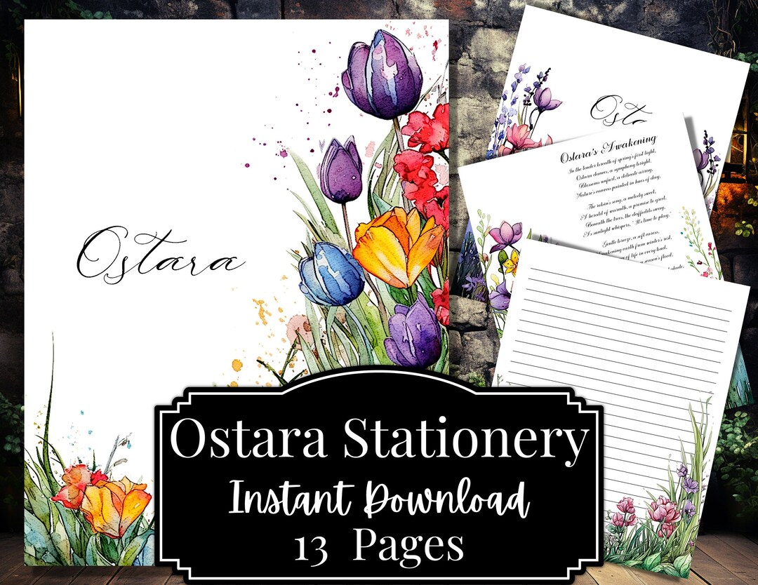 Ostara Stationery Set for March Journal Set Spring Equinox Stationery ...