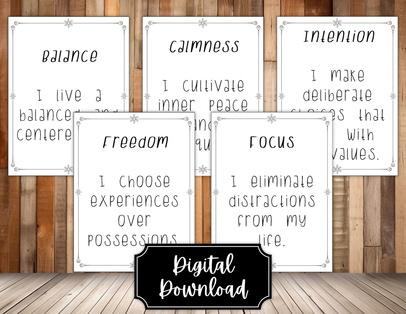Minimalist Affirmation Cards, Daily Inspiration (digital Download) - Etsy