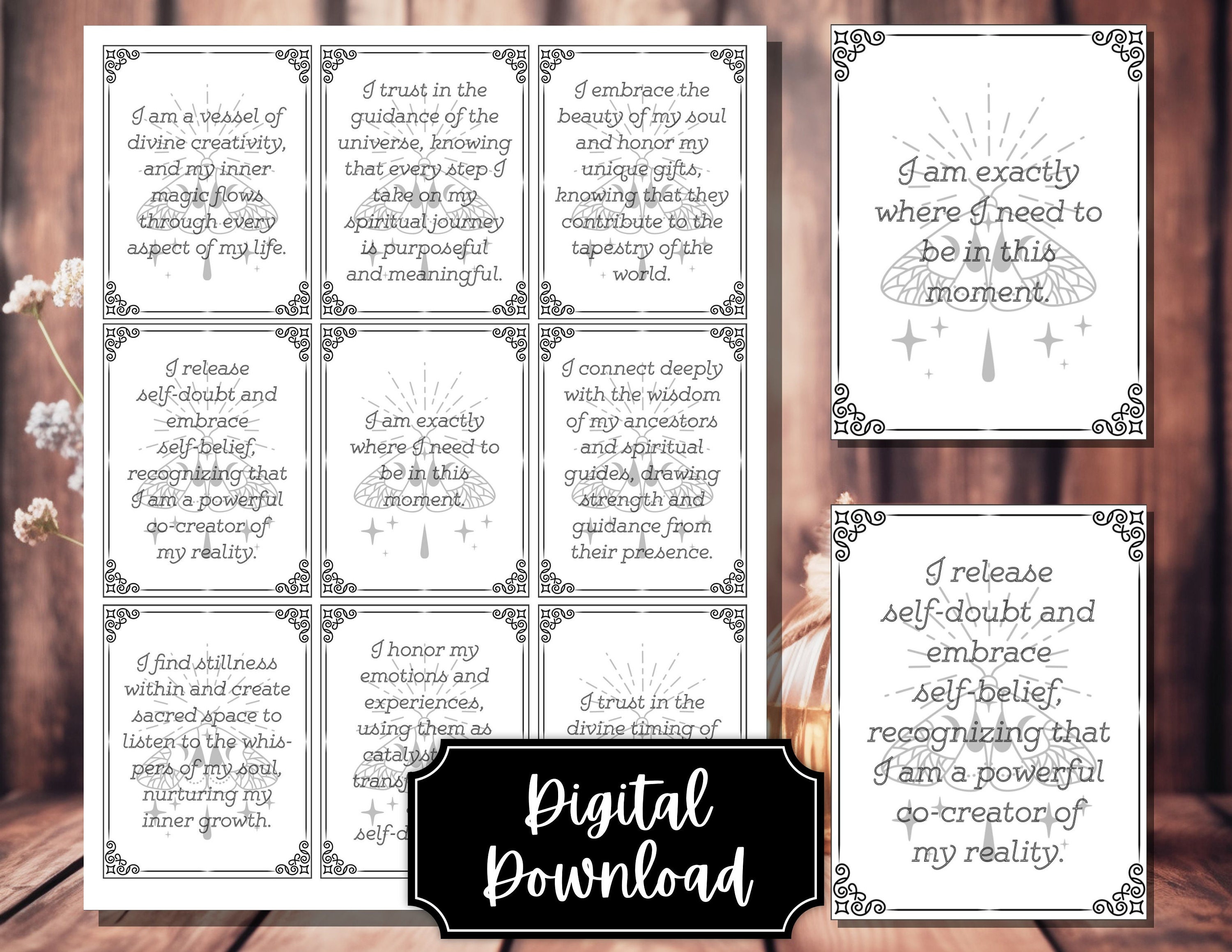 Witchy Affirmation Cards, Spiritual Guidance (digital Download) - Etsy