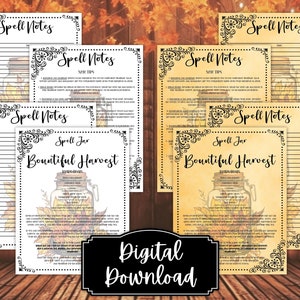 Autumn Spell Jar Bundle Printable Book of Shadows Pages Seasonal Magick ...