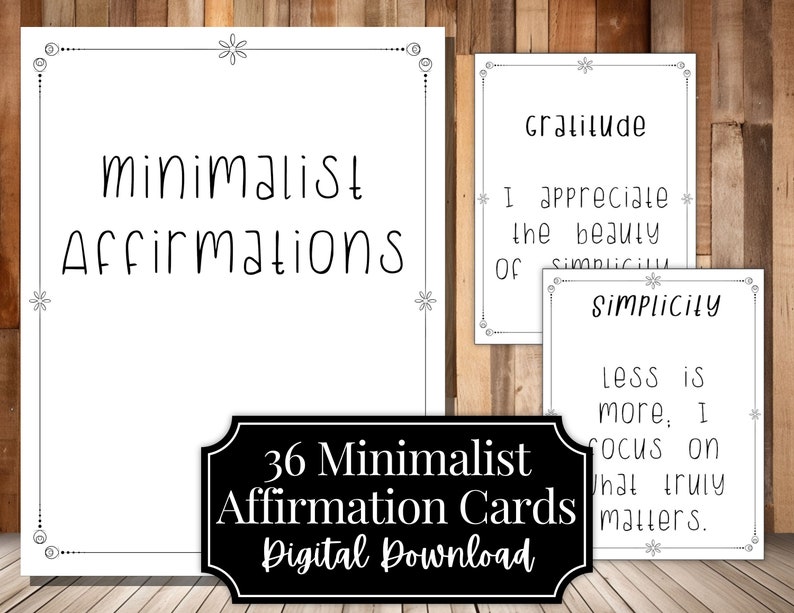 Minimalist Affirmation Cards, Daily Inspiration (digital Download) - Etsy