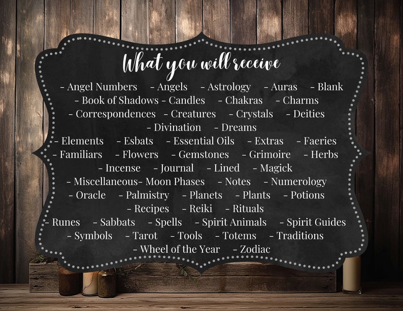 Book of Shadows Divider Printable Page Set, Witchy Grimoire (digital ...