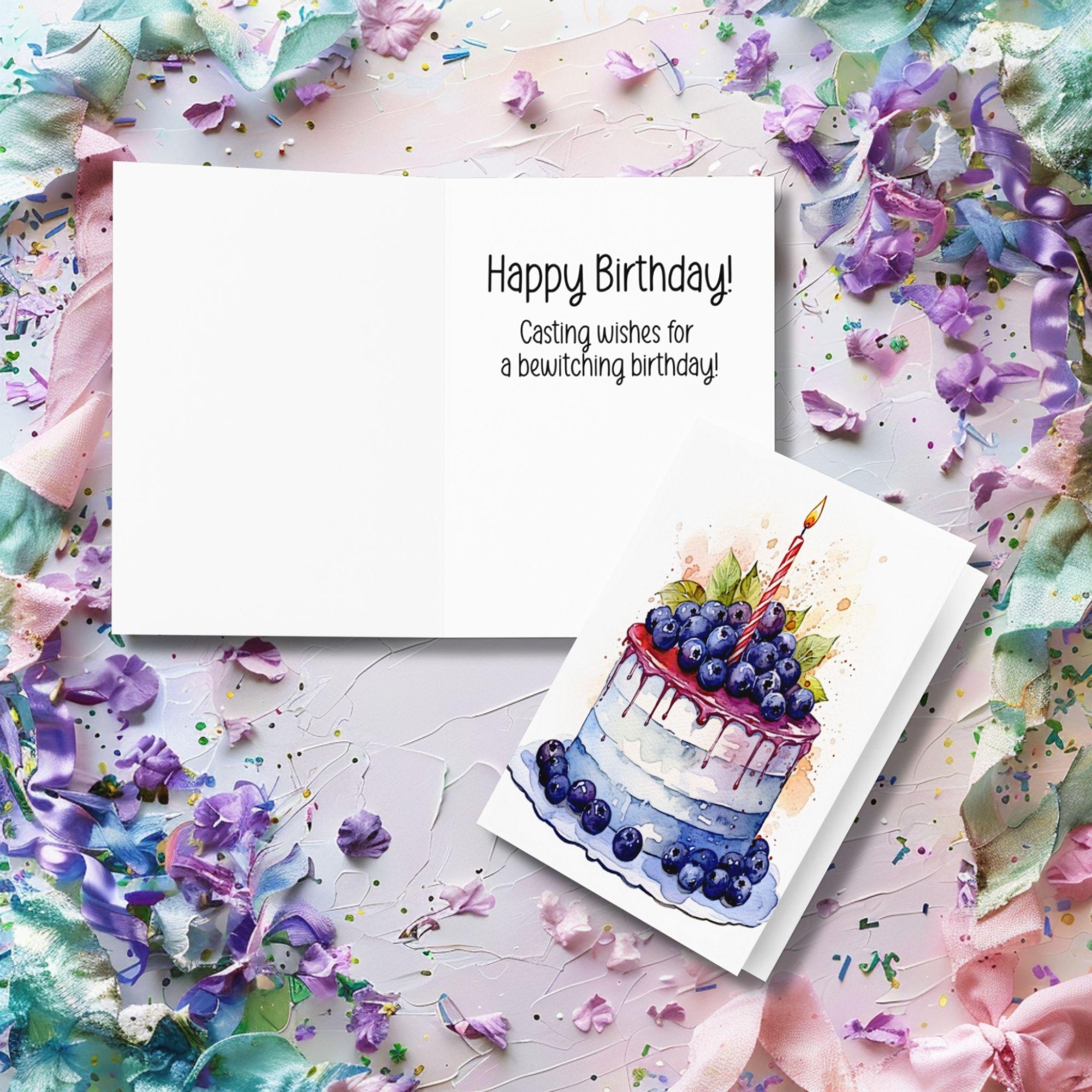 Happy Birthday Greeting Card Pack Magical Witchy Themed Postcard Bundle ...