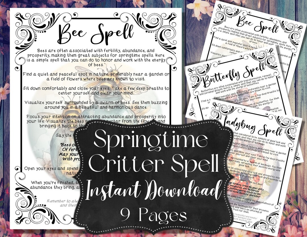 Spring Spell Set Spring Nature Spell Set for Spring Magick Spring ...