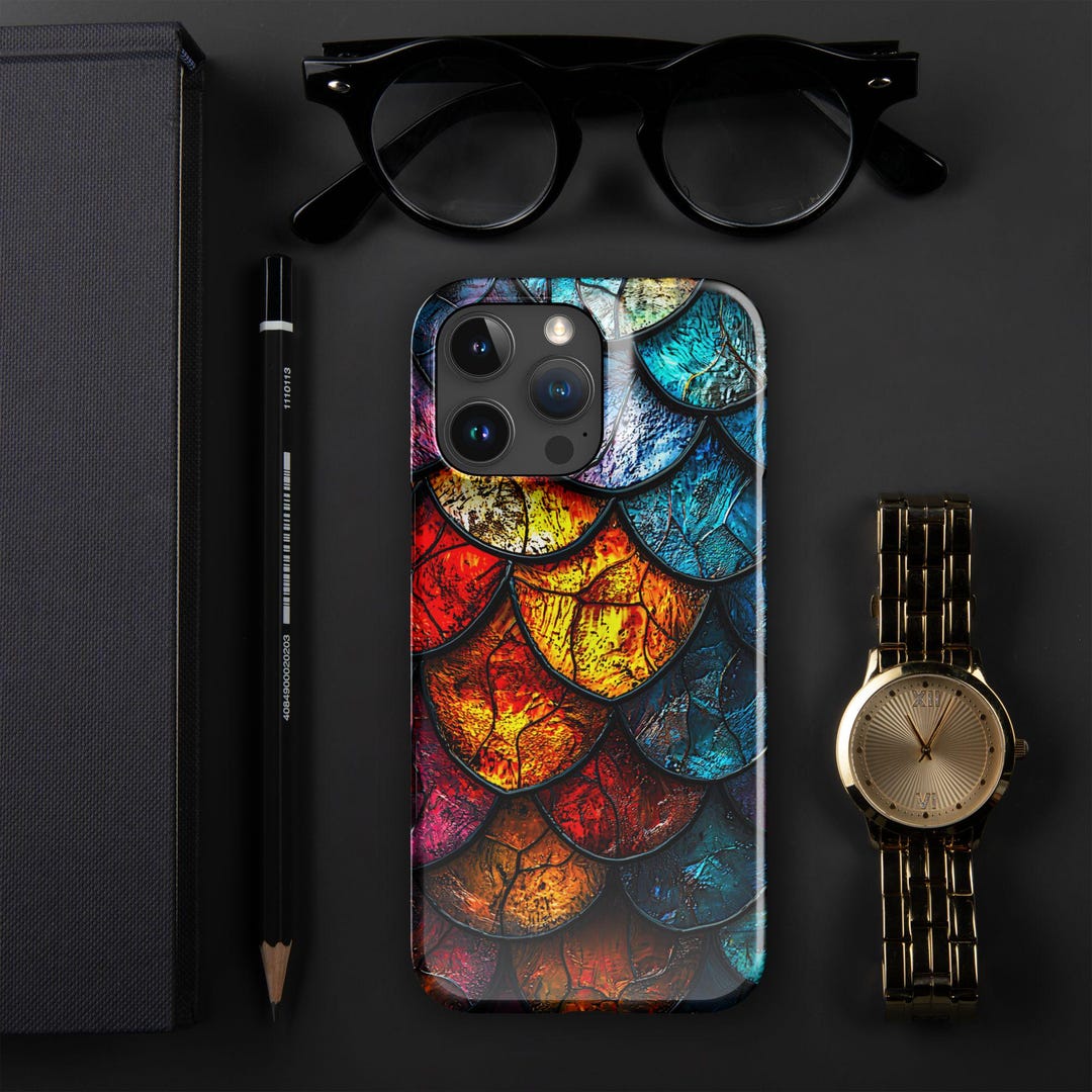 Rainbow Dragon Scale Snap Case Mythical Magical Themed Thin Tough Hard ...