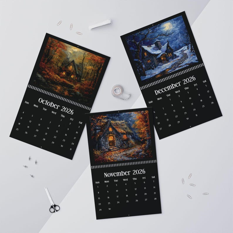 2026 Cottages Wall Calendar - Etsy