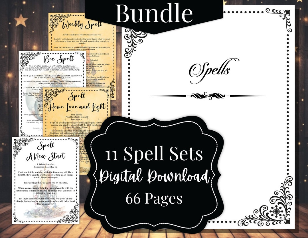 Book of Shadows Printable Spell Bundle Set Spellwork Digital Download ...