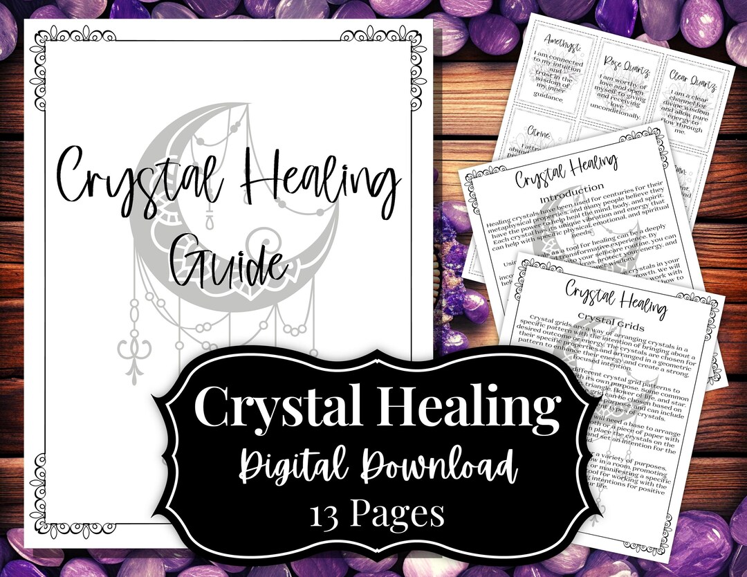 Crystal Healing Printable Guide Page Set Crystal Grids Charging and ...