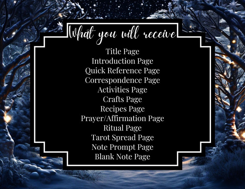 Yule Winter Solstice Correspondence Set, Book of Shadows (digital ...