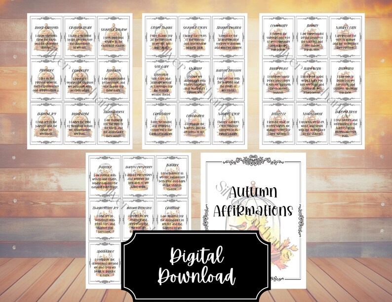 Seasonal Affirmation Card Printable Bundle (digital Download) - Etsy