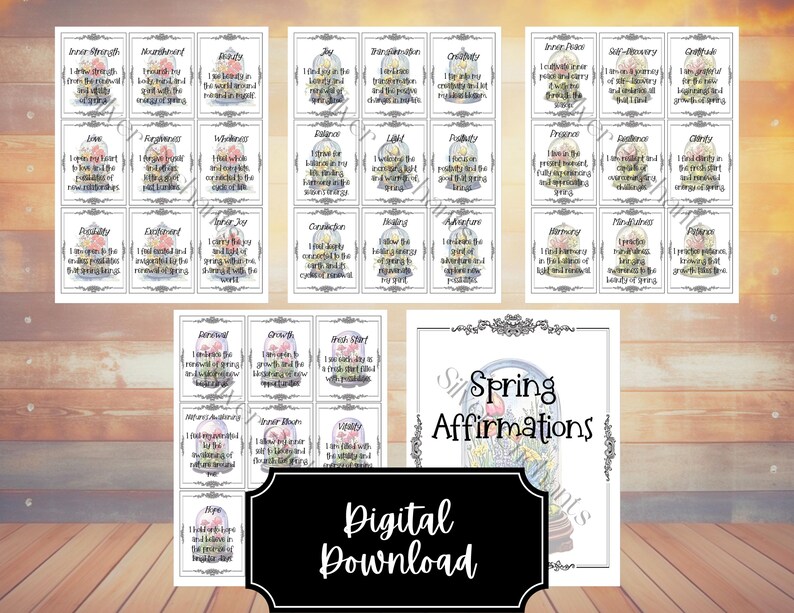 Seasonal Affirmation Card Printable Bundle (digital Download) - Etsy