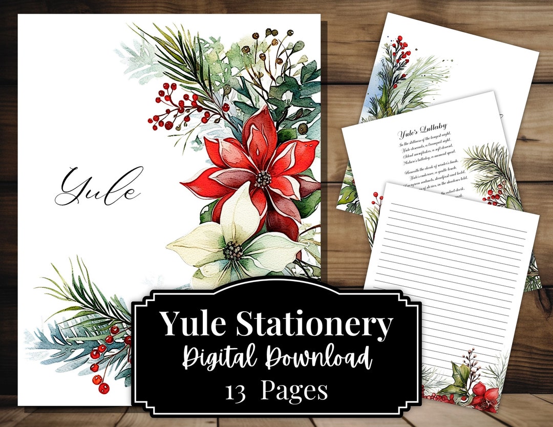 Yule Stationery Set, Winter Holiday Journaling (digital Pages) - Etsy