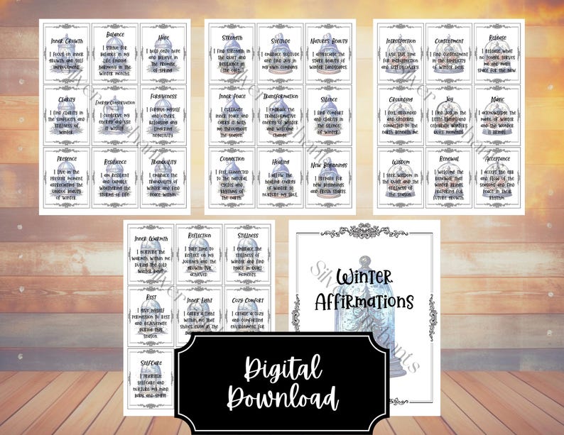 Seasonal Affirmation Card Printable Bundle Spring Inspirational Summer ...